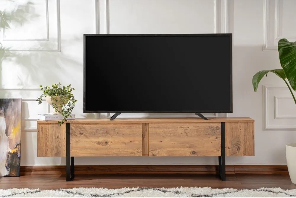 TV stolek v dekoru borovice v přírodní barvě 180x50x29,5 cm Serenity – Kalune Design