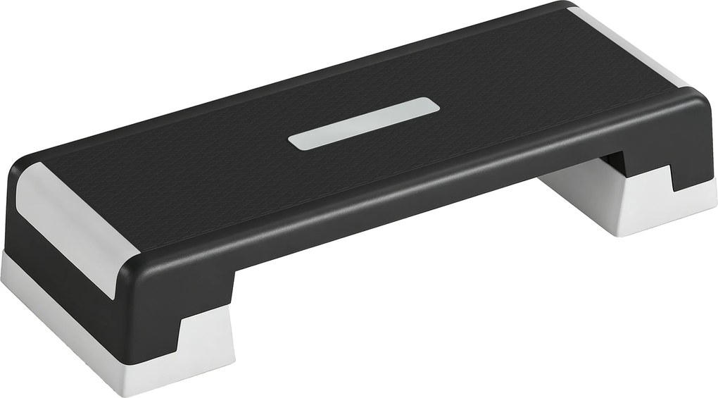 SPORTNOW Aerobic Stepper – nastavitelný na 3 výšky (15/20/25 cm), protiskluzový, nosnost 250 kg – kompaktní černý step pro domácí cvičení