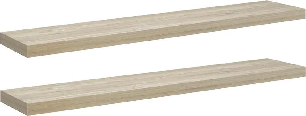 Plovoucí nástěnné police 2 ks dub 120 x 23,5 x 3,8 cm MDF 323884