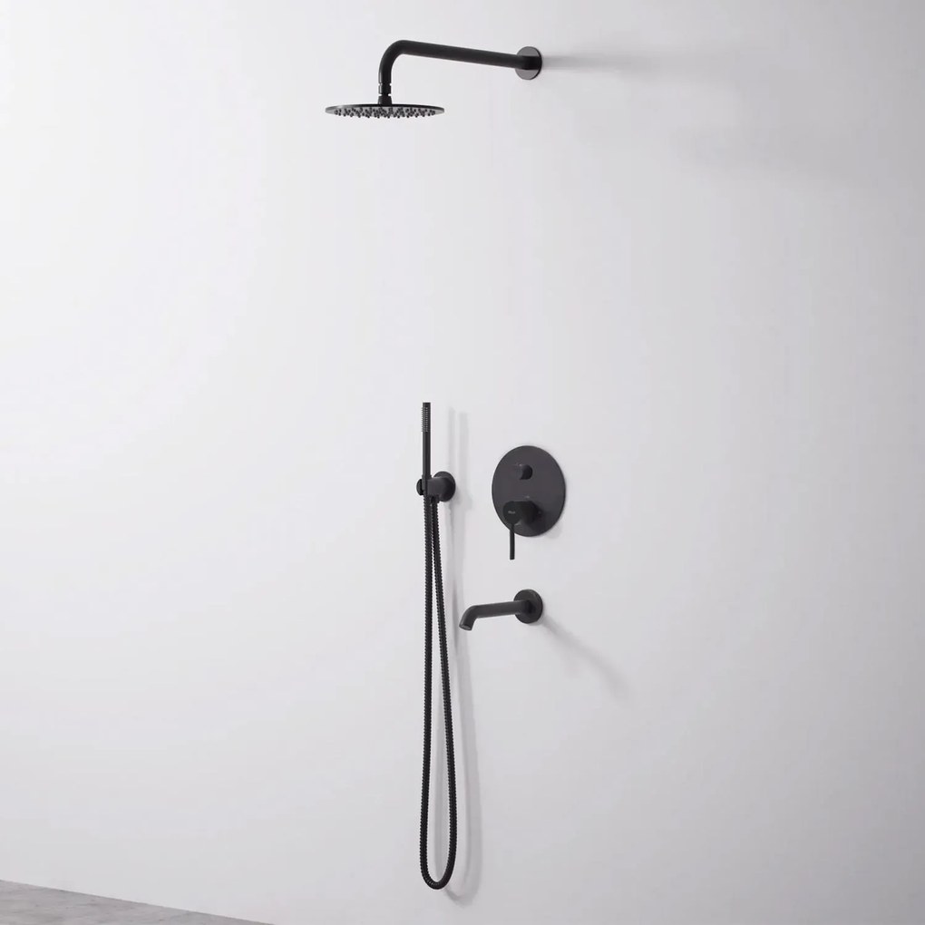 Sprchový/vanový set pod omítku Rea Lungo černý