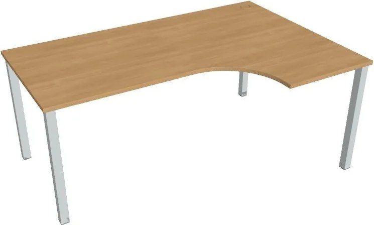 Kancelářský stůl Hobis Ergo levý UE180060L, deskaakát, bílá RAL 9016