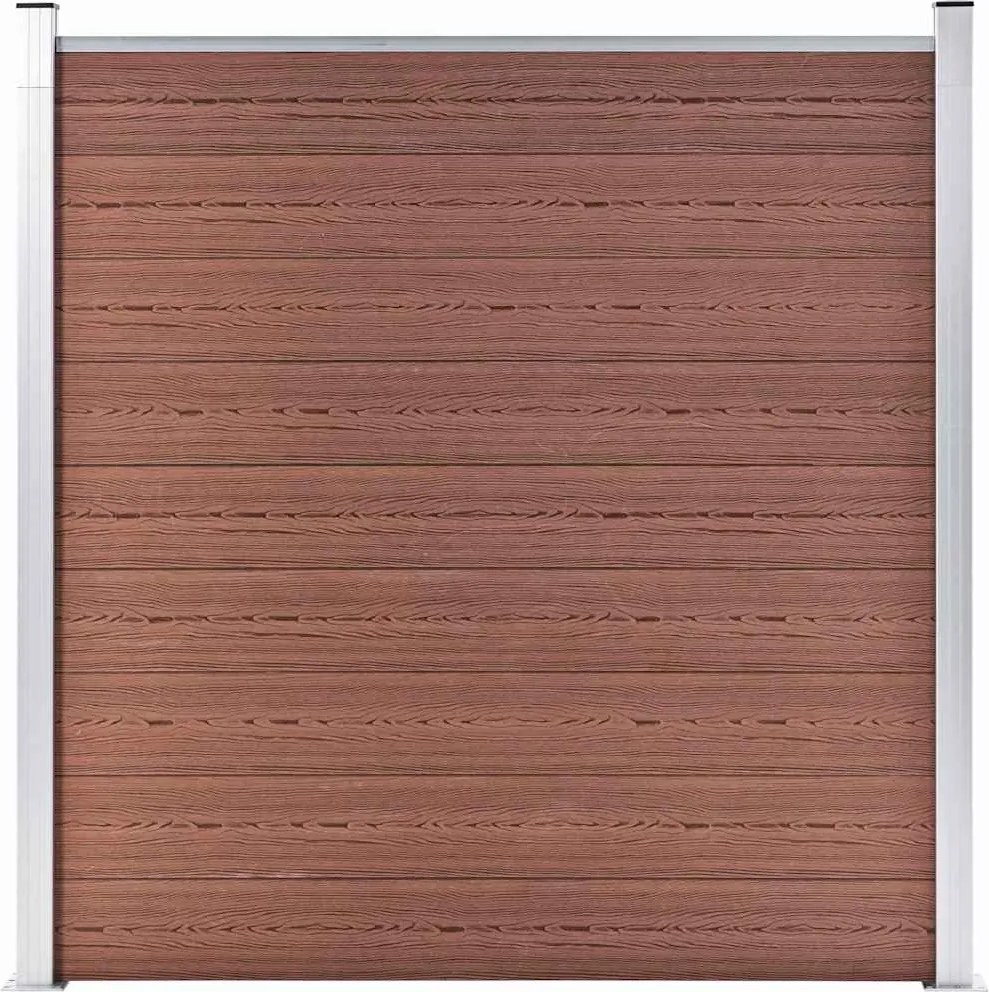Plotová sada WPC 3 čtvercové + 1 šikmý díl 619 x 186 cm hnědá 3053217