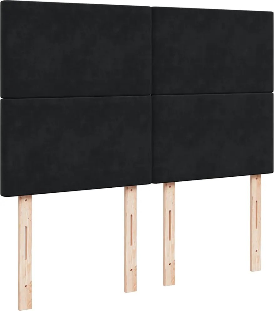 Box spring postel s matrací černá 140x200 cm samet 3292354