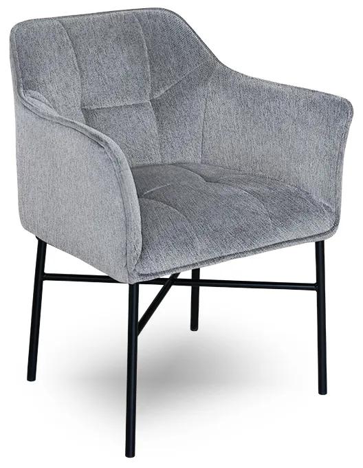 Čalouněná židle Rozalio s područkami - Sigma 09 tmavě šedá / černé nožky