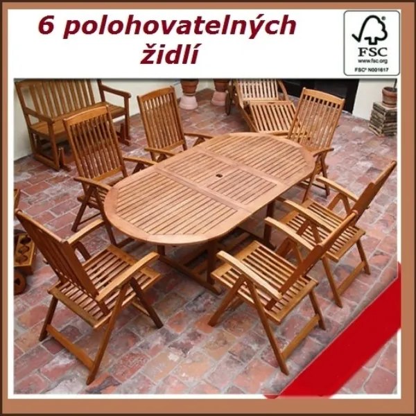Zahradní nábytek Vanamo 6+1 Eukralyptus