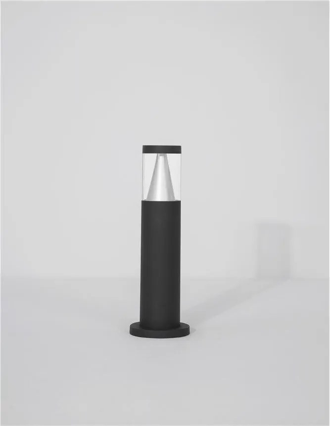 NV 9905025 Venkovní sloupkové svítidlo ROCK černý hliník stříbrný hliník a čirý akryl LED 8W 3000K 220-240V 120st. IP65 - NOVA LUCE