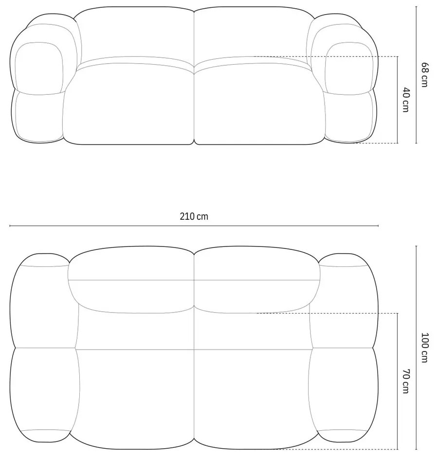Světle modrá pohovka 210 cm Loretto – Cosmopolitan Design