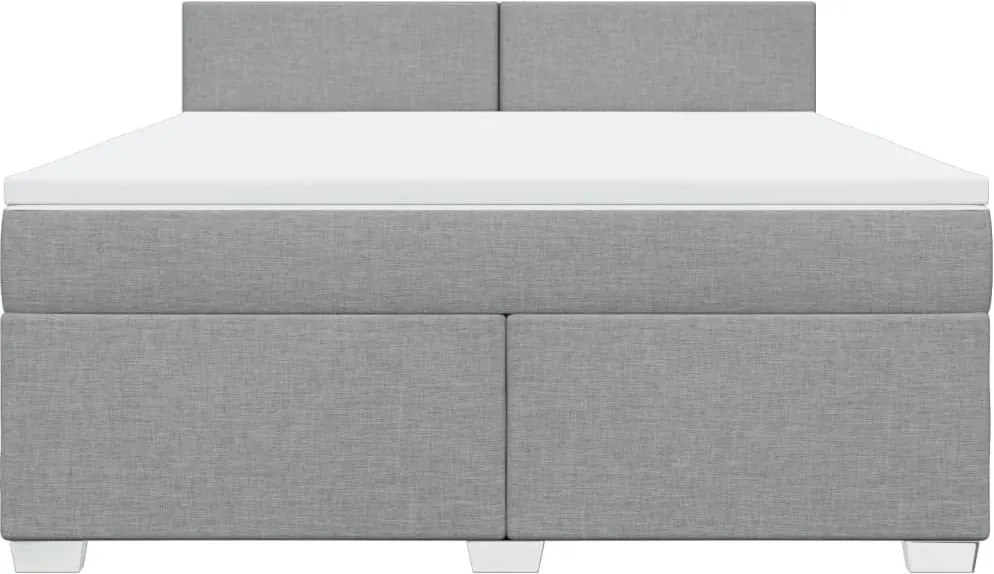 Box spring postel s matrací světle šedá 180 x 200 cm textil 3285960