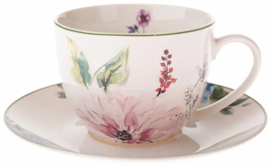Porcelánový šálek s podšálkem Flower Garden, 260 ml