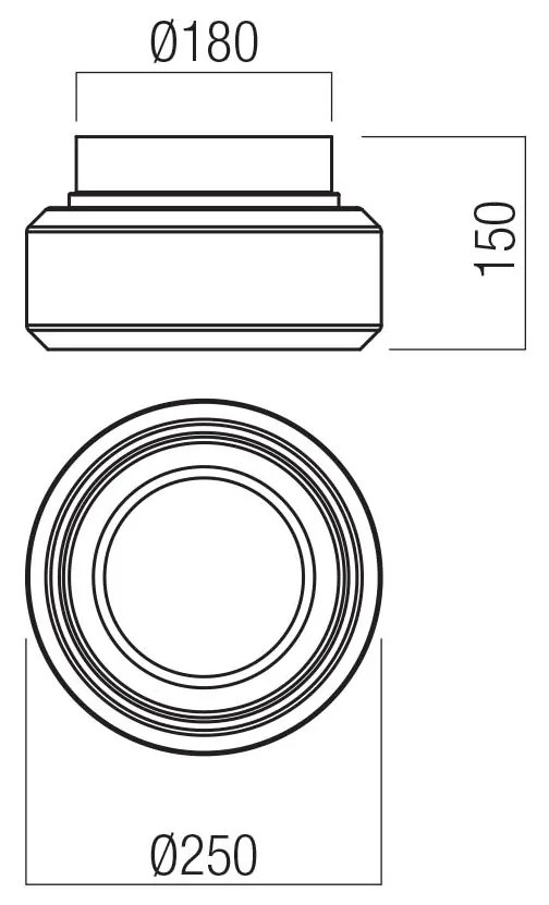 Redo group Redo Solera, skleněné kouřové stropní svítidlo, LED 18W 3000/4000K, průměr 25cm
