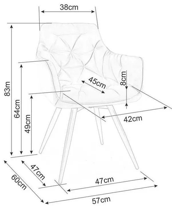 Jídelní židle Garrus Velvet, šedá