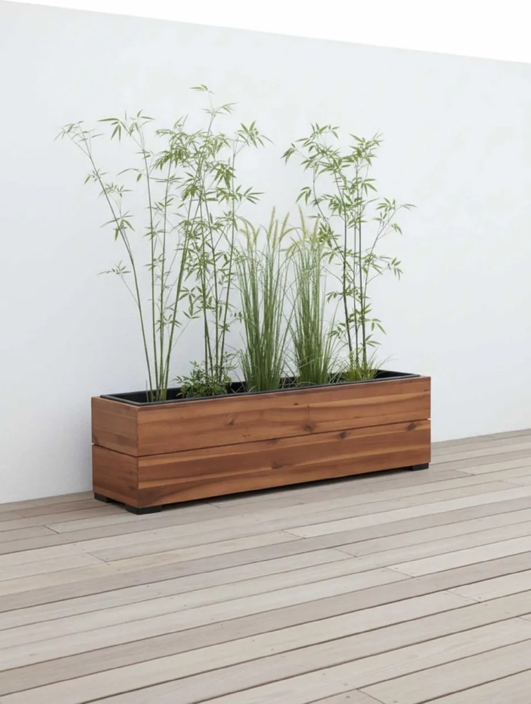 Dřevěný truhlík KAJIX, dřevo, šířka 82 cm, hnědý