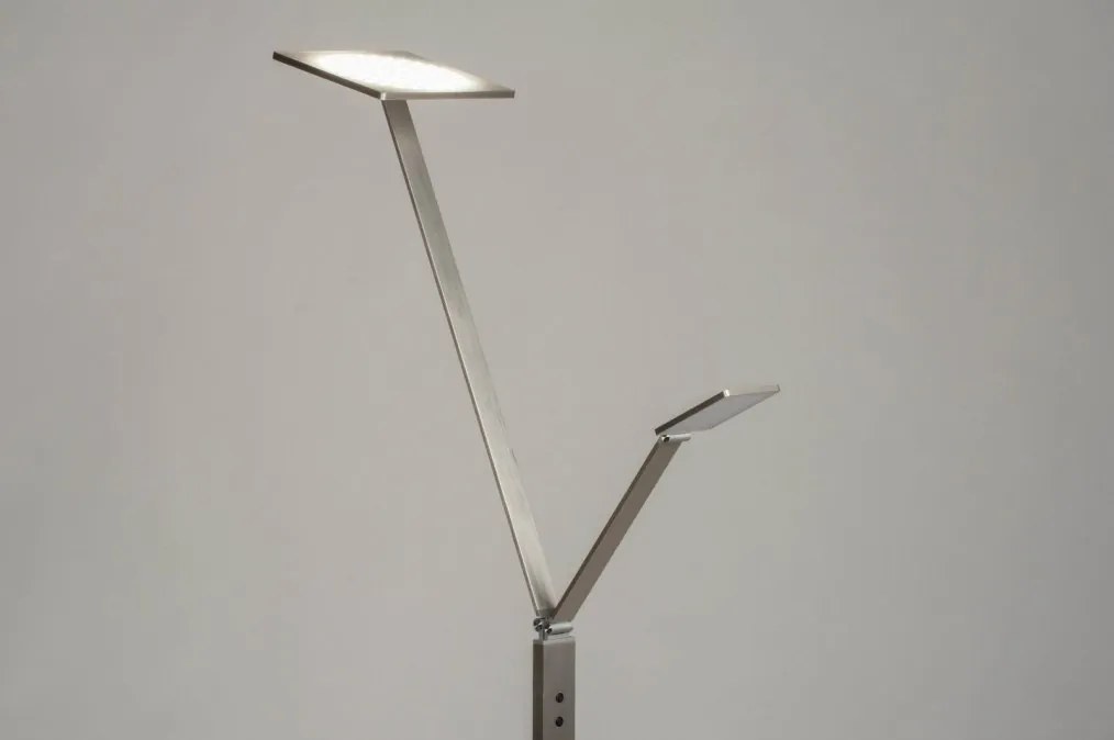 Stojací designová lampa Asymetrico Gene Silver Quadra