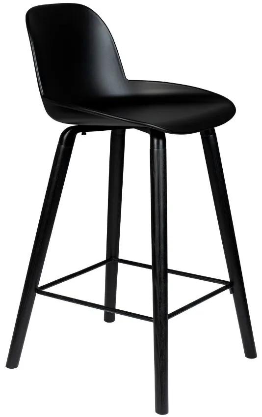 OnaDnes -20% Černá plastová barová židle ZUIVER ALBERT KUIP ALL BLACK 66 cm