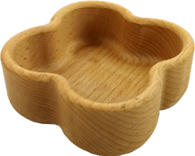 AMADEA Dřevěná miska ve tvaru čtyřlístku, masivní dřevo, rozměr 11,2x4,5 cm