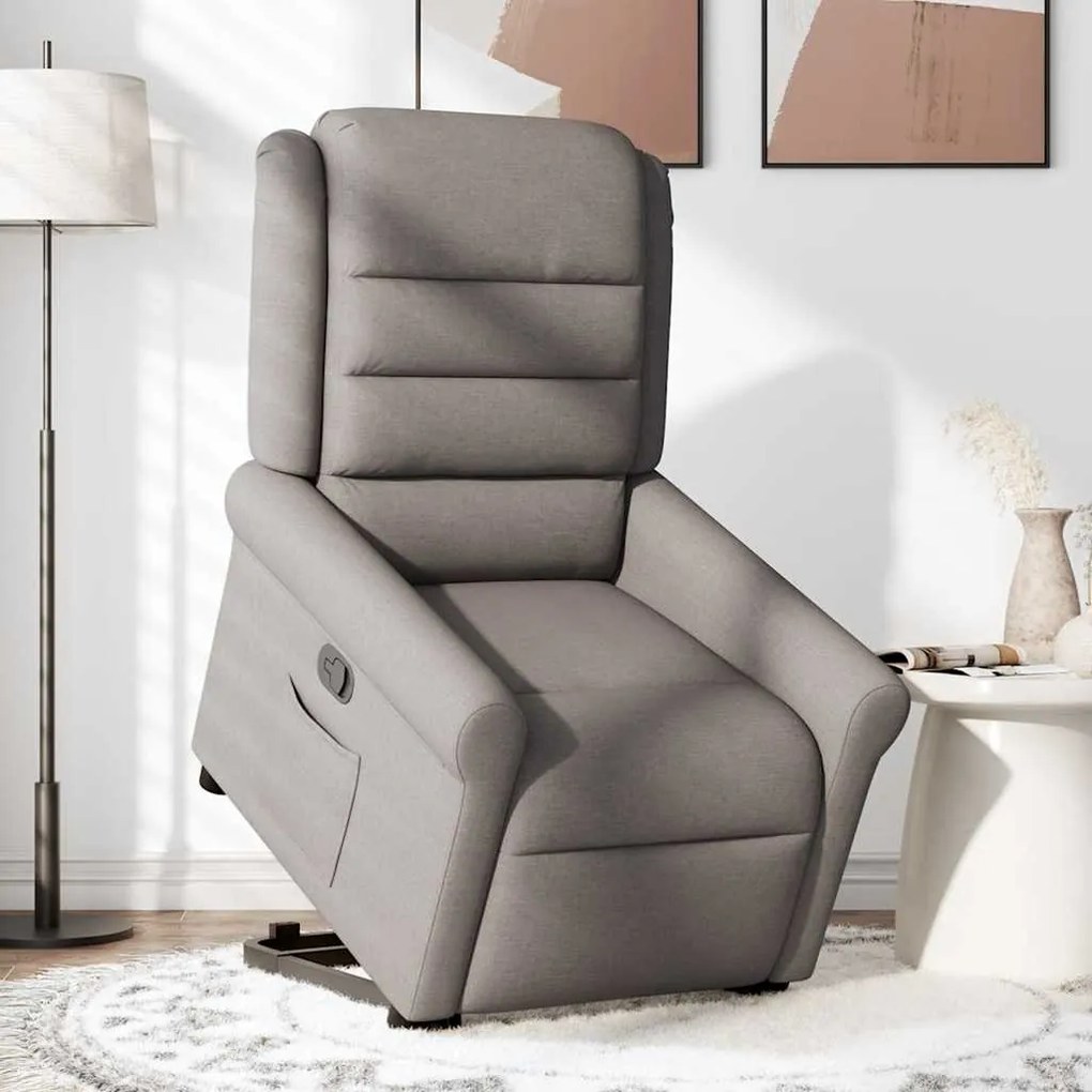 Zvedací polohovací křeslo taupe textil 3303321