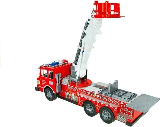 LEAN Toys Velká sada hasičů: hasičské auto, figurky, čtyřkolka, přilba pro děti