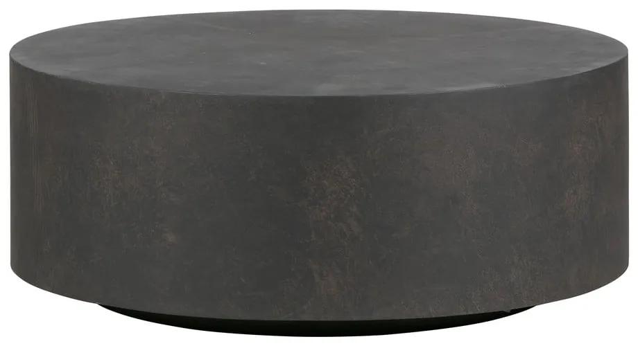 Tmavě hnědý konferenční stolek z vláknitého jílu WOOOD Dean, Ø 80 cm