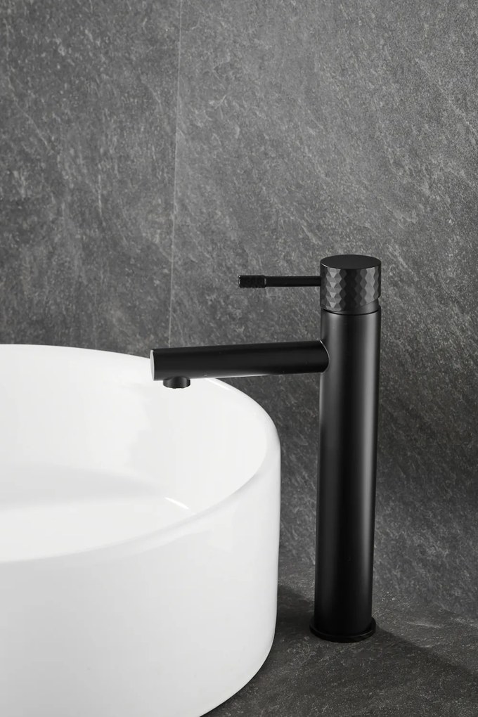 Gamma Roy, vysoká umyvadlová baterie h-301, černá matná, GMA-BRYPUW-BK