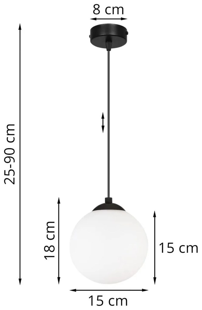 Závěsné svítidlo Florence, 1x bílé skleněné stínítko
