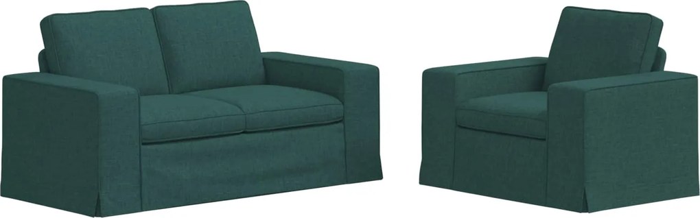 Set pohovek 2 ks Tmavě zelená textil 3407503