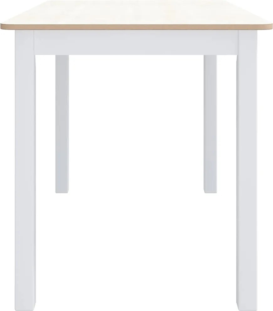 Jídelní stůl bílo-hnědý 114 x 71 x 75 cm masivní kaučukovník 247363
