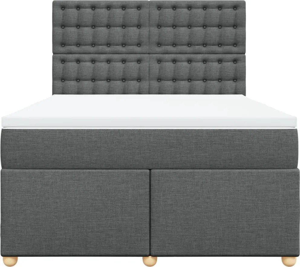 Box spring postel s matrací tmavě šedá 160x200 cm textil 3291346