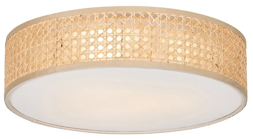 Smart plafondlamp rotan 40 cm 3-lichts incl. 3 Wifi P45 - Tromma