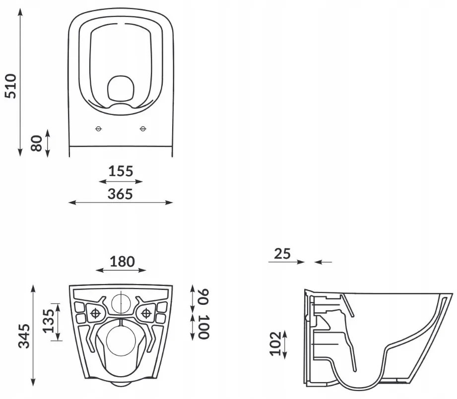 Cersanit City, System50 PNEU podomítkový rám + závěsná wc mísa City Square CleanOn + chromové tlačítko Circle, S701-776