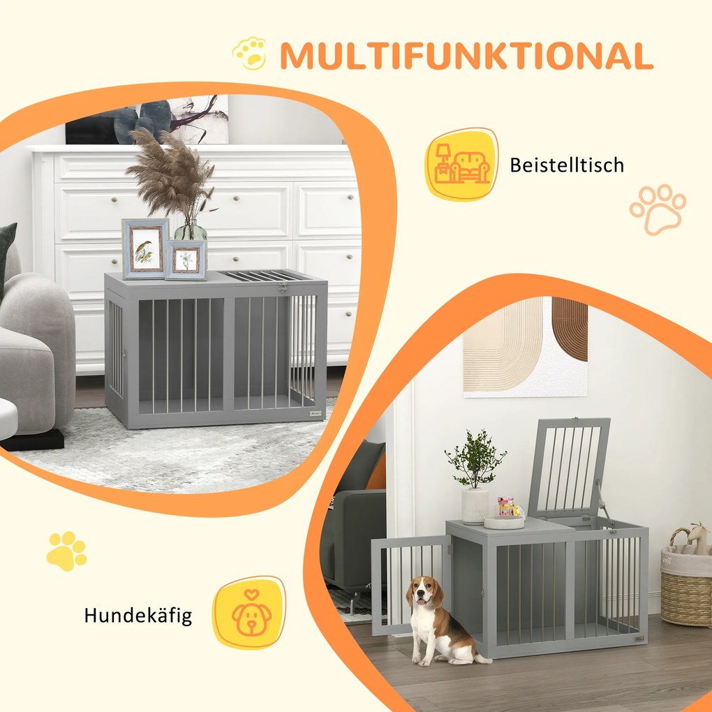 PawHut klec pro psa, domácí bouda, klec pro střední psy, box pro psa s dvířky, psí bouda, přepravní klec, 80x50x56,5cm| Aosom