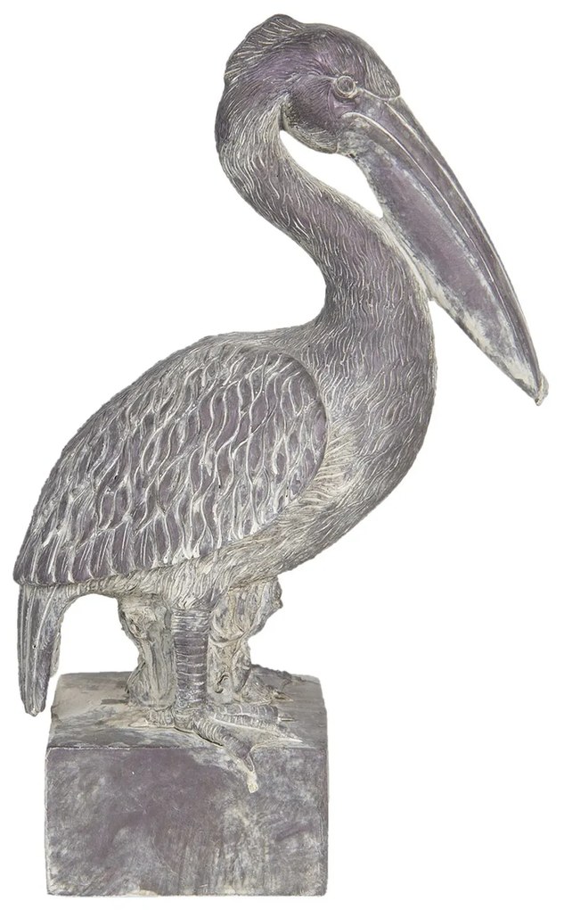 Dekorace pelikán s patinou - 23*13*37 cm