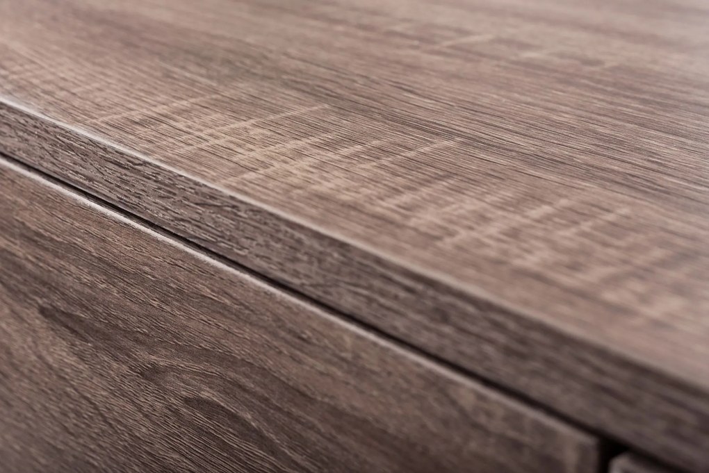 Tutumi, designový kancelářský stůl pro počítač 123x60x76 cm R20FFTDSK002, černá-dub sonoma Tabac, MEB-07010