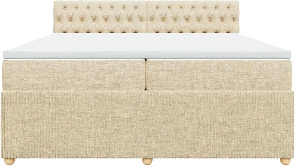 Box spring postel s matrací krémová 200x200 cm textil 3289875