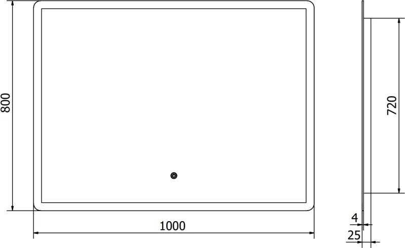 Mexen Navia, LED koupelnové zrcadlo s podsvícením 100 x 80 cm, 6000K, ochrana proti zamlžování, 9803-100-080-611-00