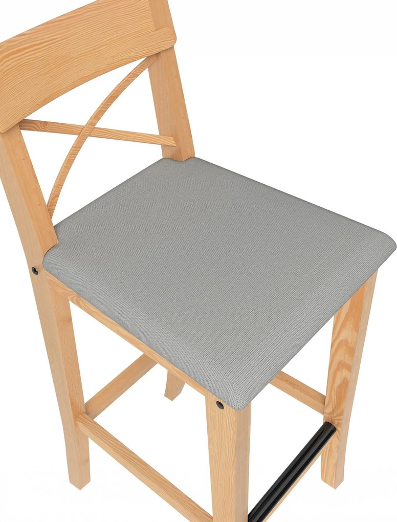 Potah na barovou židli Ingolf s čalouněným sedákem barva šedá