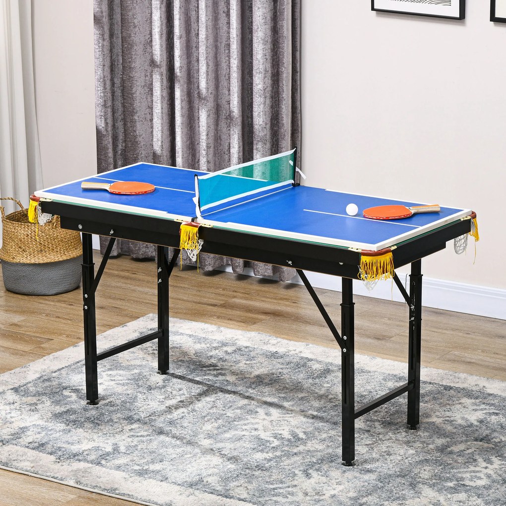 SPORTNOW multigame herní stůl 2v1 multifunkční stůl na stolní tenis a kulečník pro děti a dospělé, ocel 140x63x60-80cm, zelený
