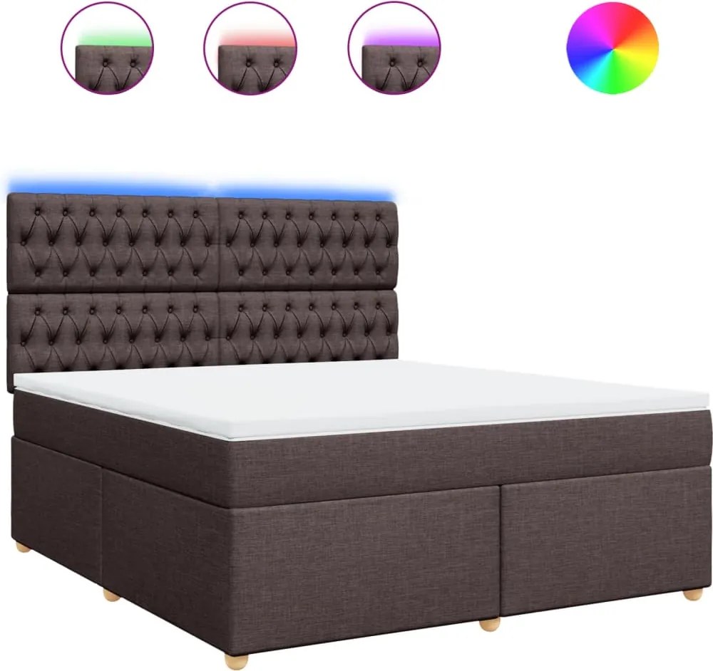 Box spring postel s matrací tmavě hnědá 180x200 cm textil 3293669
