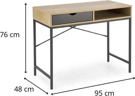Psací stůl B50 dub zlatý/černý