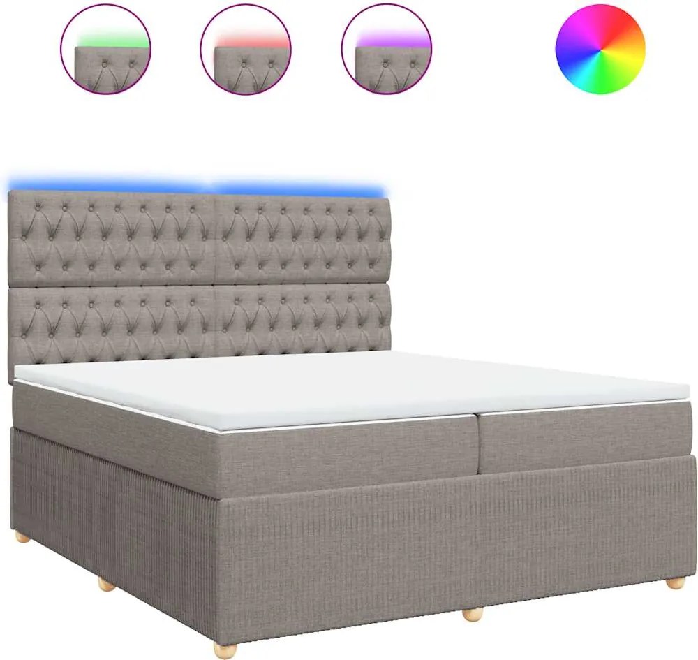 Box spring postel s matrací taupe 200x200 cm textil 3294474