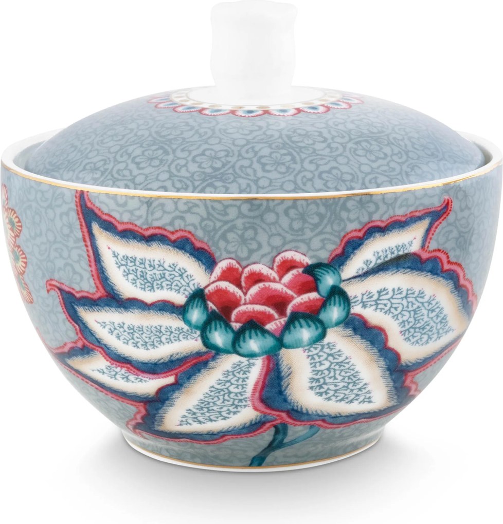 Pip Studio Flower Festival cukřenka 300ml, modrá (Cukřenka Flower Festival)