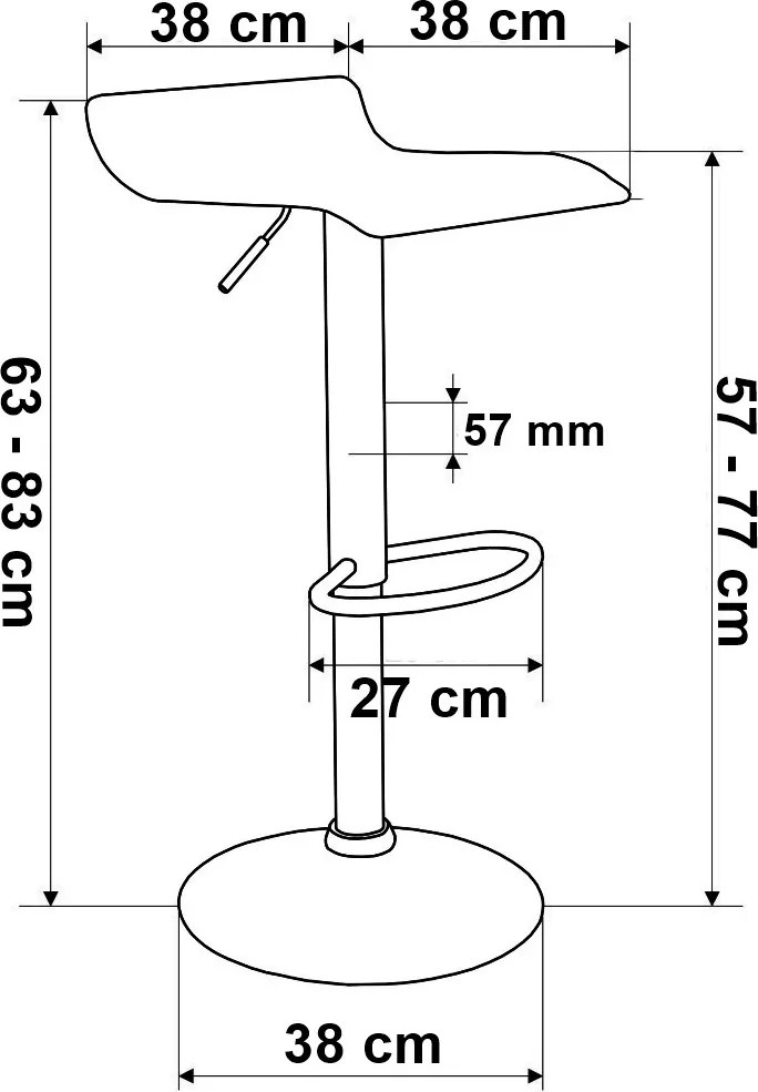 Barová židlička PORTI BLACK - černá