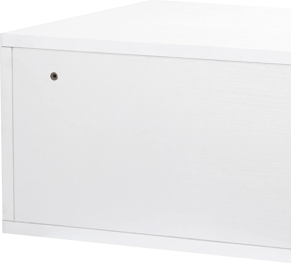 HOMCOM Sada 2 moderních nočních stolků s výsuvnou zásuvkou a závěsným designem do ložnice a obývacího pokoje, z dřevotřísky a MDF, 49x38x23cm, bílá