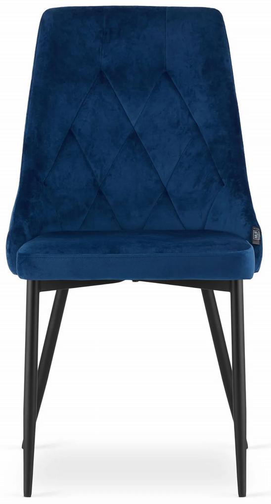 Modrá sametová jídelní židle IMOLA