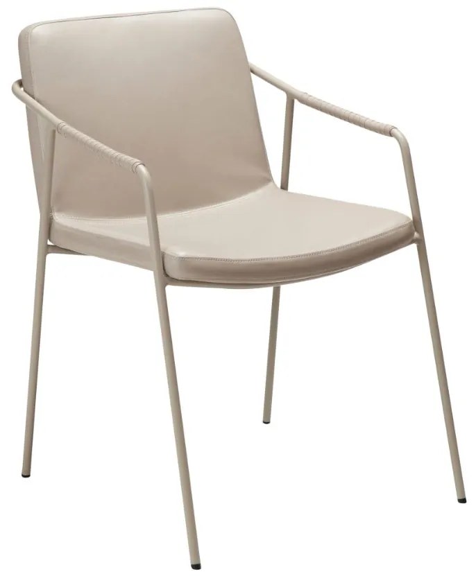 DNYMARIANNE -25% ​​​​​Dan-Form Béžová koženková jídelní židle DAN-FORM Boto s područkami