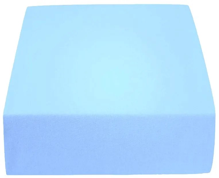 Jersey prostěradlo světle modré 180x200 cm Gramáž (hustota vlákna): Lux (190 g/m2)