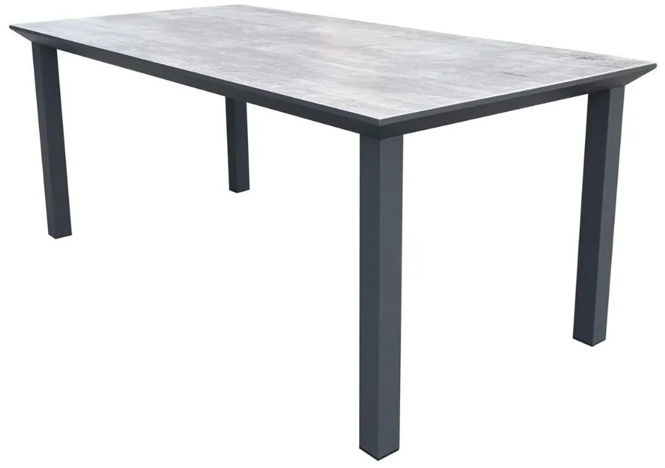 Hliníkový zahradní nábytek: stůl Jerry 220cm tmavě šedý a 8 polohovacích křesel Palermo