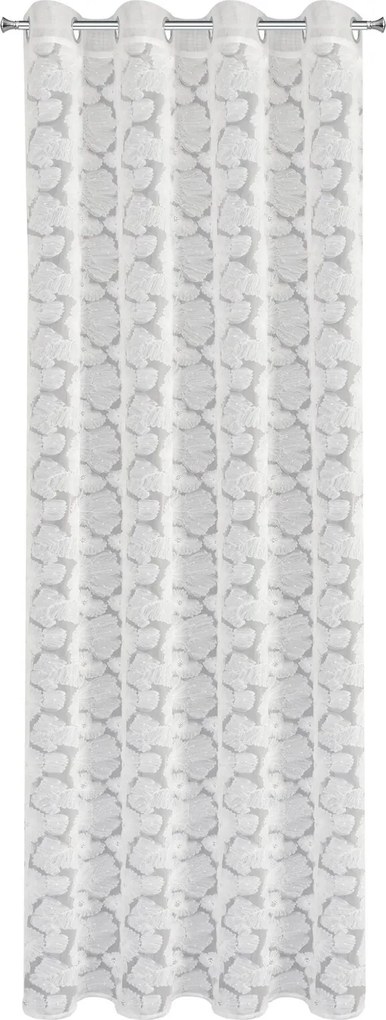 ZÁCLONA NA KROUŽCÍCH EVA MINGE JASMIN1 140X250 CM BÍLÁ