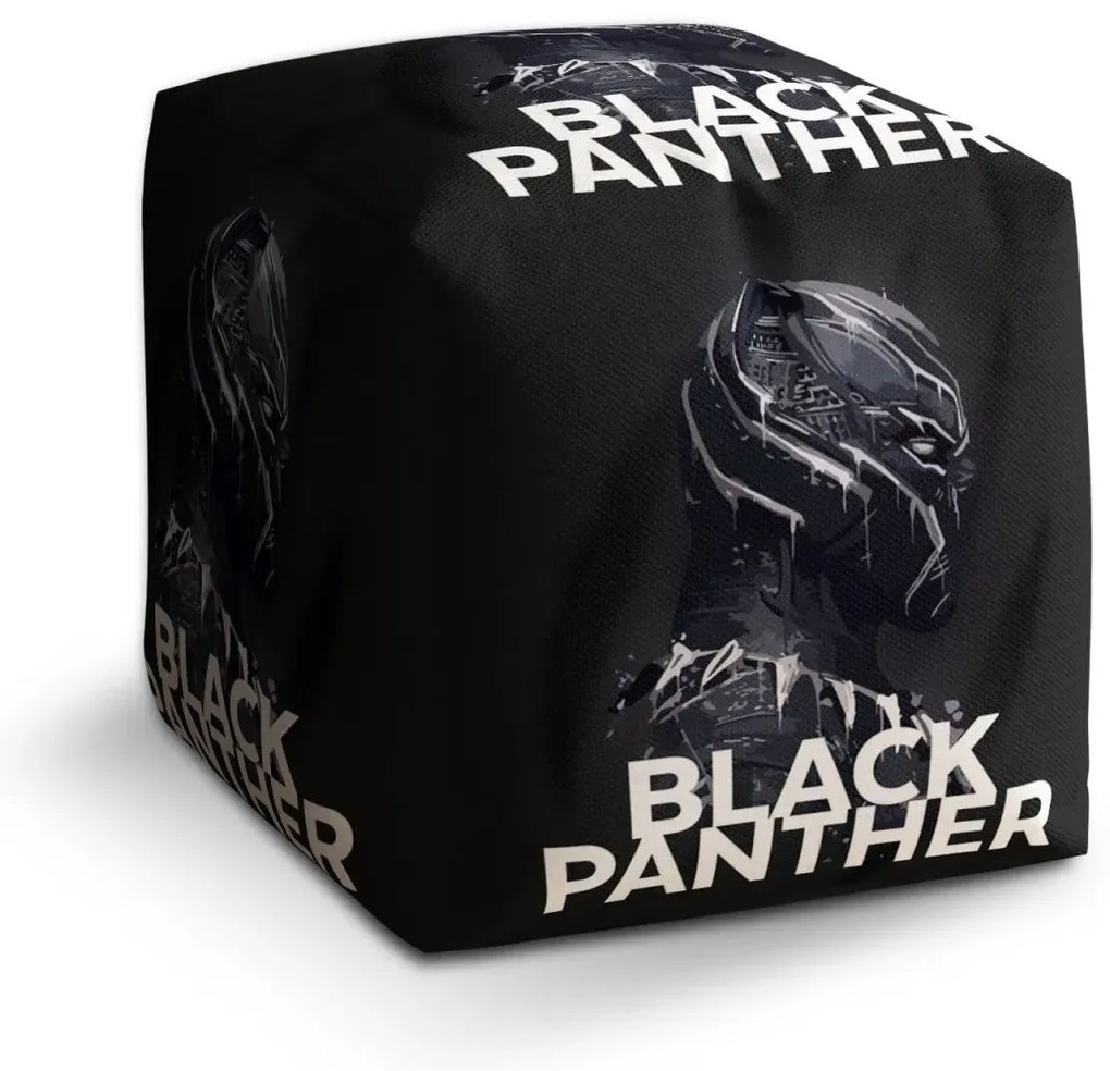 Sablio Taburet Cube BLACK PANTHER Scrape: 40x40x40 cm