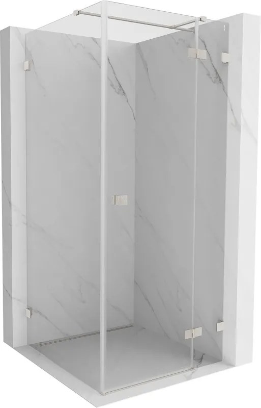 Mexen Lunar T, výklopný sprchový kout pravý 120 x 120 cm, 8mm čiré sklo, ocelový profil, 834T-120-120-97-00-P