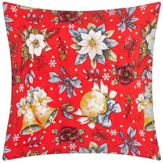 Bellatex Polštářek VÁNOCE 40x40 cm Vánoce hvězda Červená,Šedá,Zlatá rozměr 40x40 cm